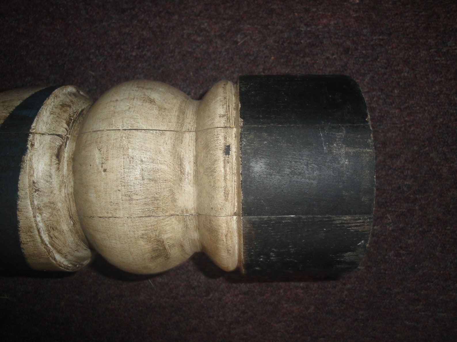 Antique Primitive Solid Wood Barber Pole, Authentic Wooden Barber Shop ...