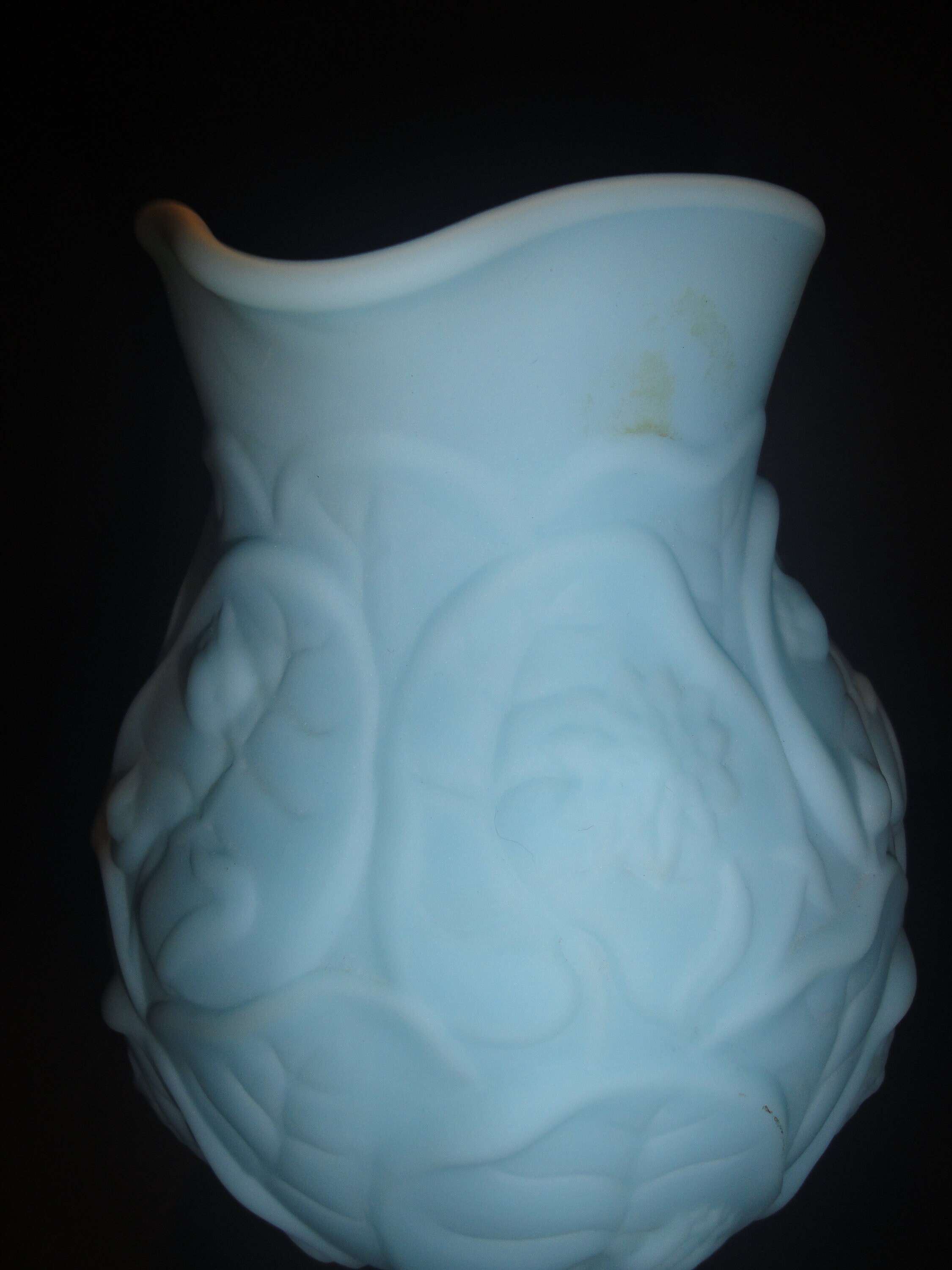 Fenton "water Lily Pattern Blue Satin", One Quart Glass Pitcher. - Etsy ...