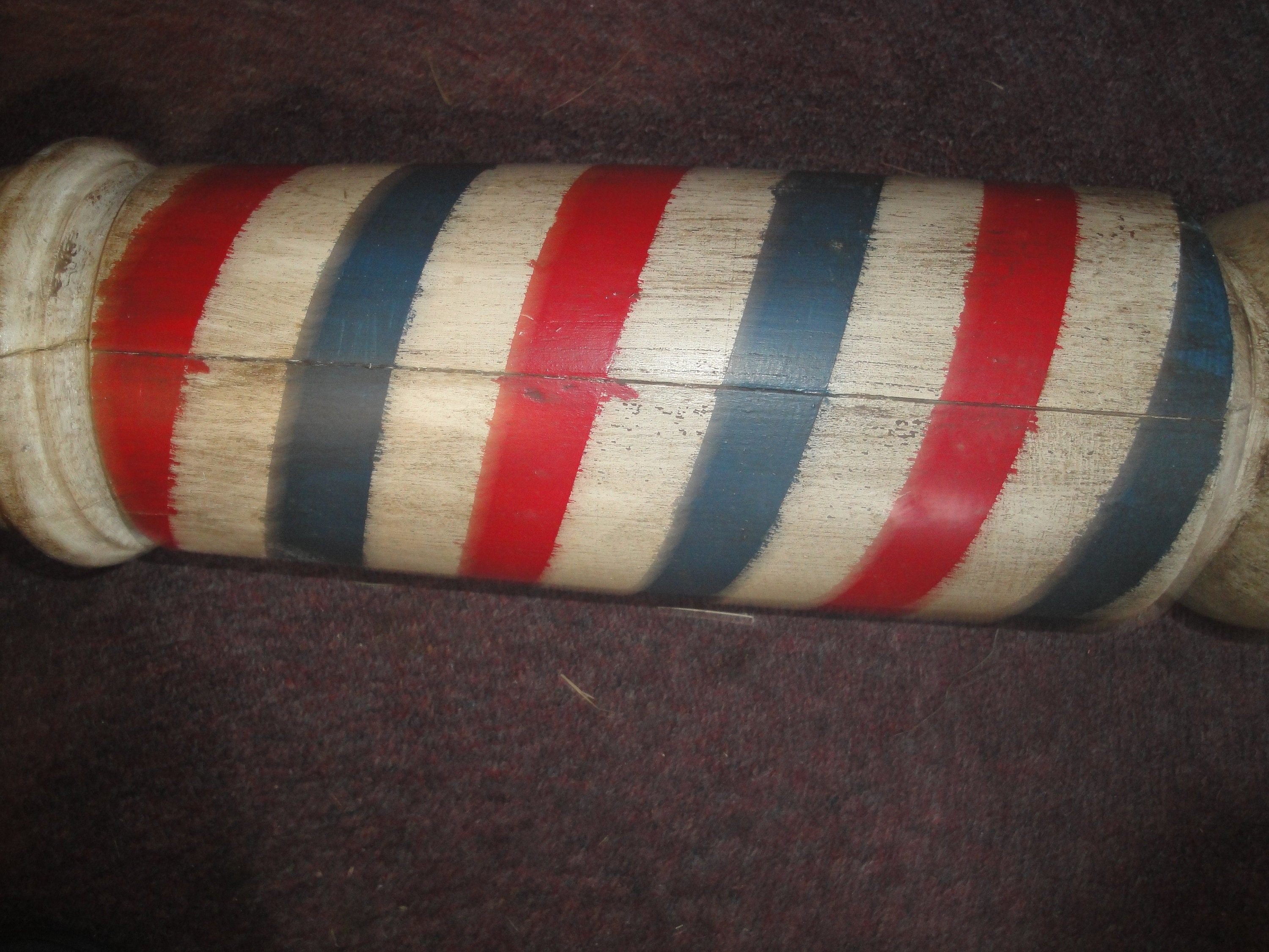 Antique Primitive Solid Wood Barber Pole, Authentic Wooden Barber Shop ...