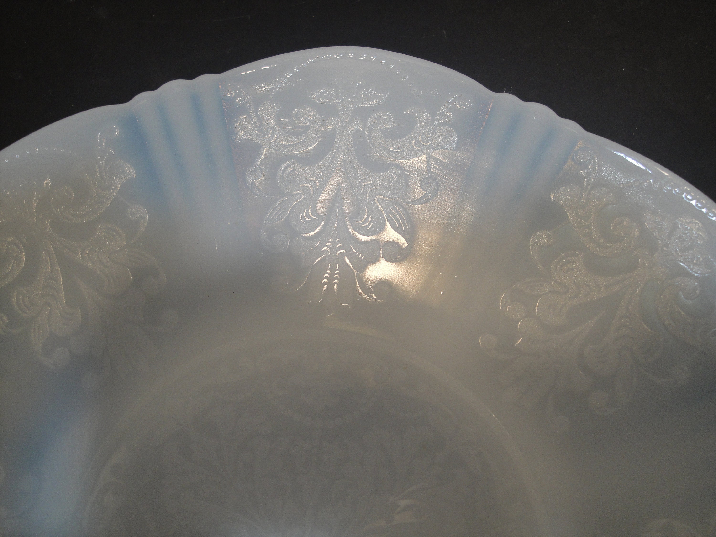 Vintage White Opalescent Milk Glass Serving Plate, American Sweetheart ...