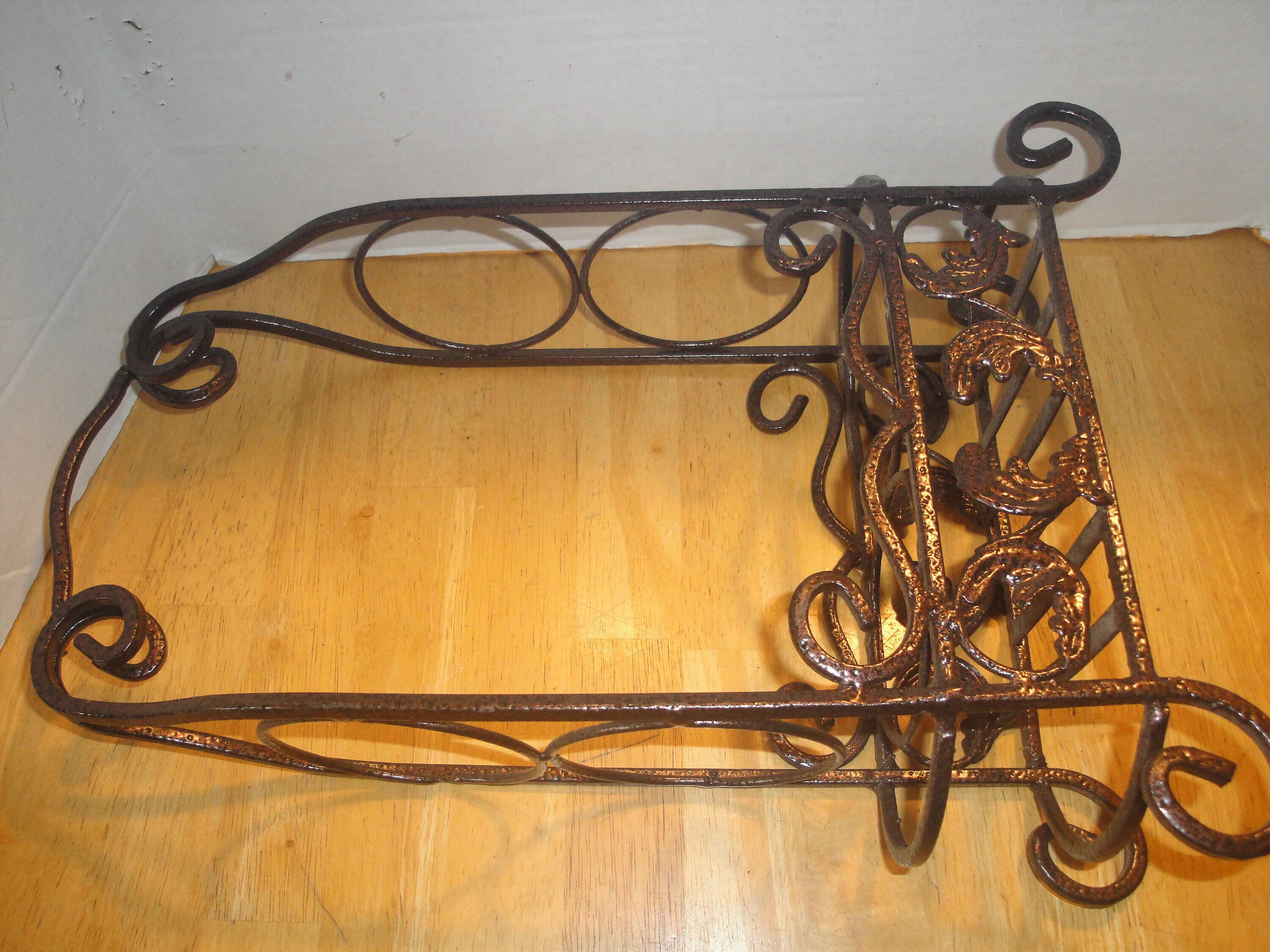 2 Bottle Wrought Iron Table Top Wine Rack With an Antique Finish or ...