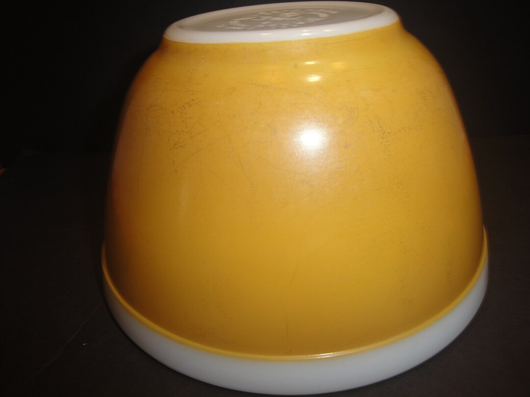 Vintage Pyrex Gold Butterscotch White Band Bowl # 401, 1 1/2pint, Trade ...