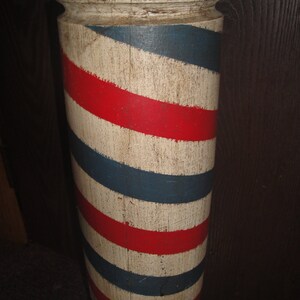 Antique Primitive Solid Wood Barber Pole, Authentic Wooden Barber Shop ...