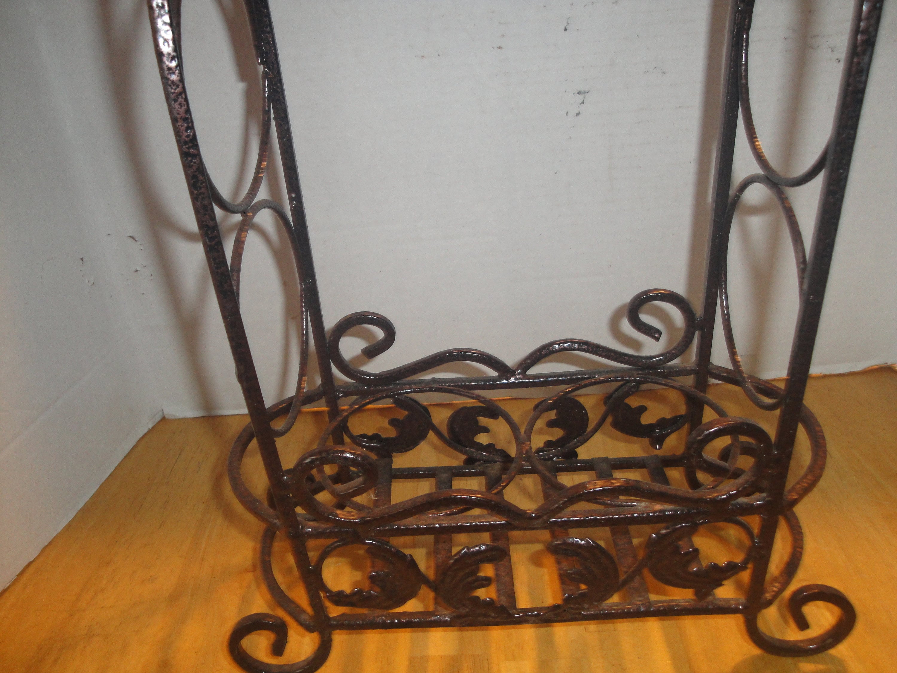 2 Bottle Wrought Iron Table Top Wine Rack With an Antique Finish or ...