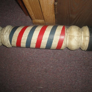 Antique Primitive Solid Wood Barber Pole, Authentic Wooden Barber Shop ...