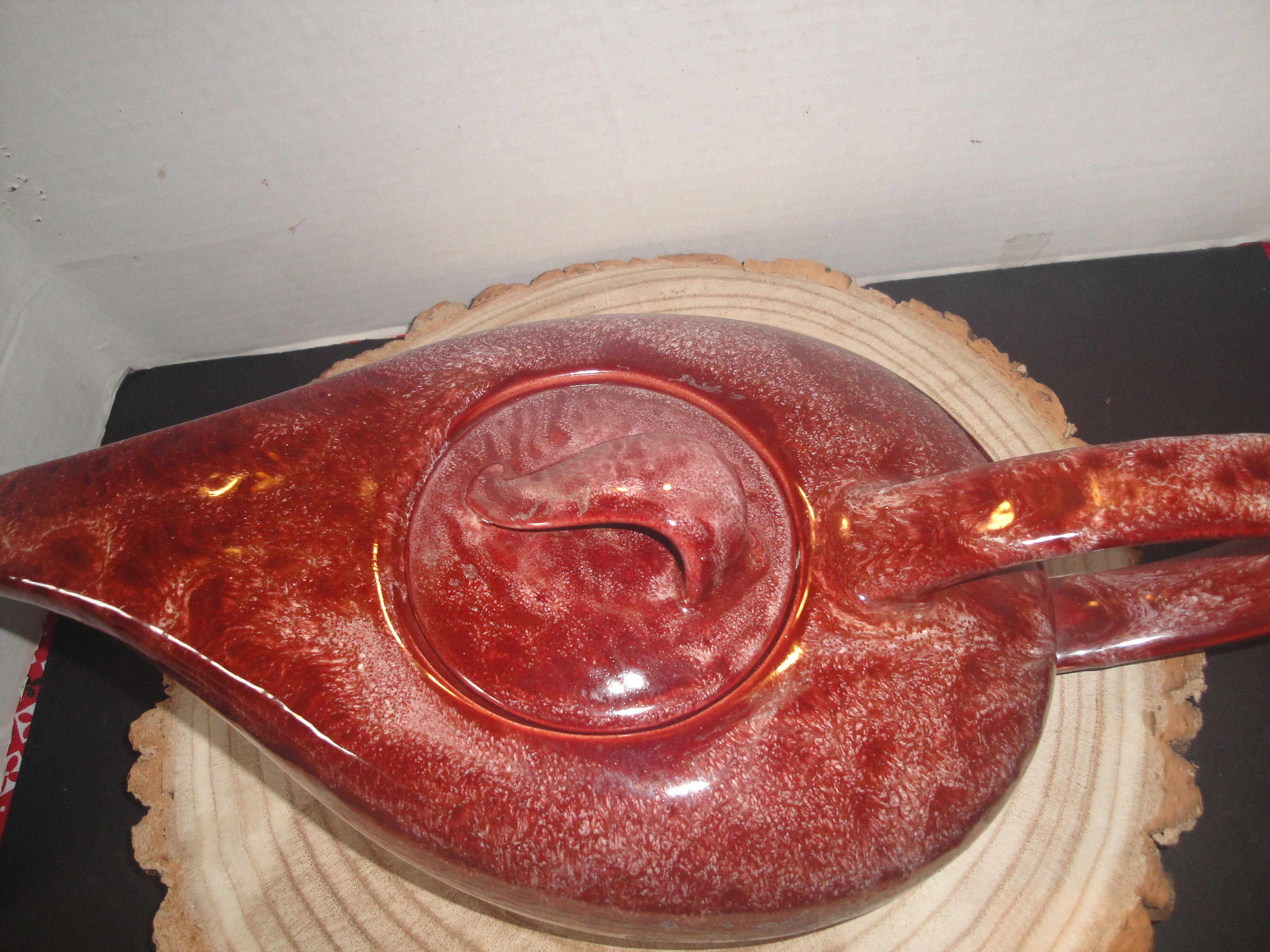 Vernon Kilns Vernon Ware Teapot Heritage Burgundy Cerametal - Etsy