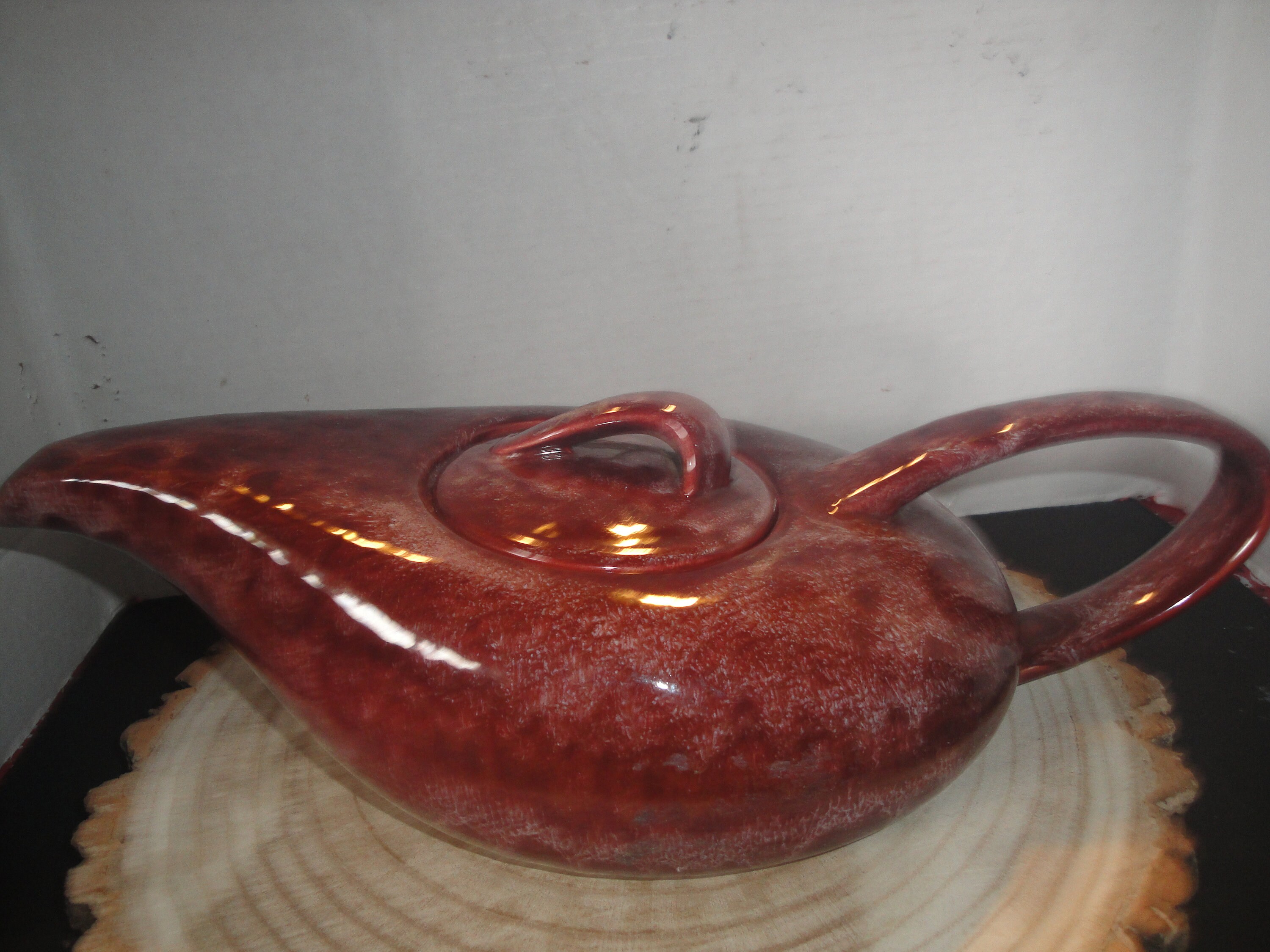 Vernon Kilns Vernon Ware Teapot Heritage Burgundy Cerametal - Etsy