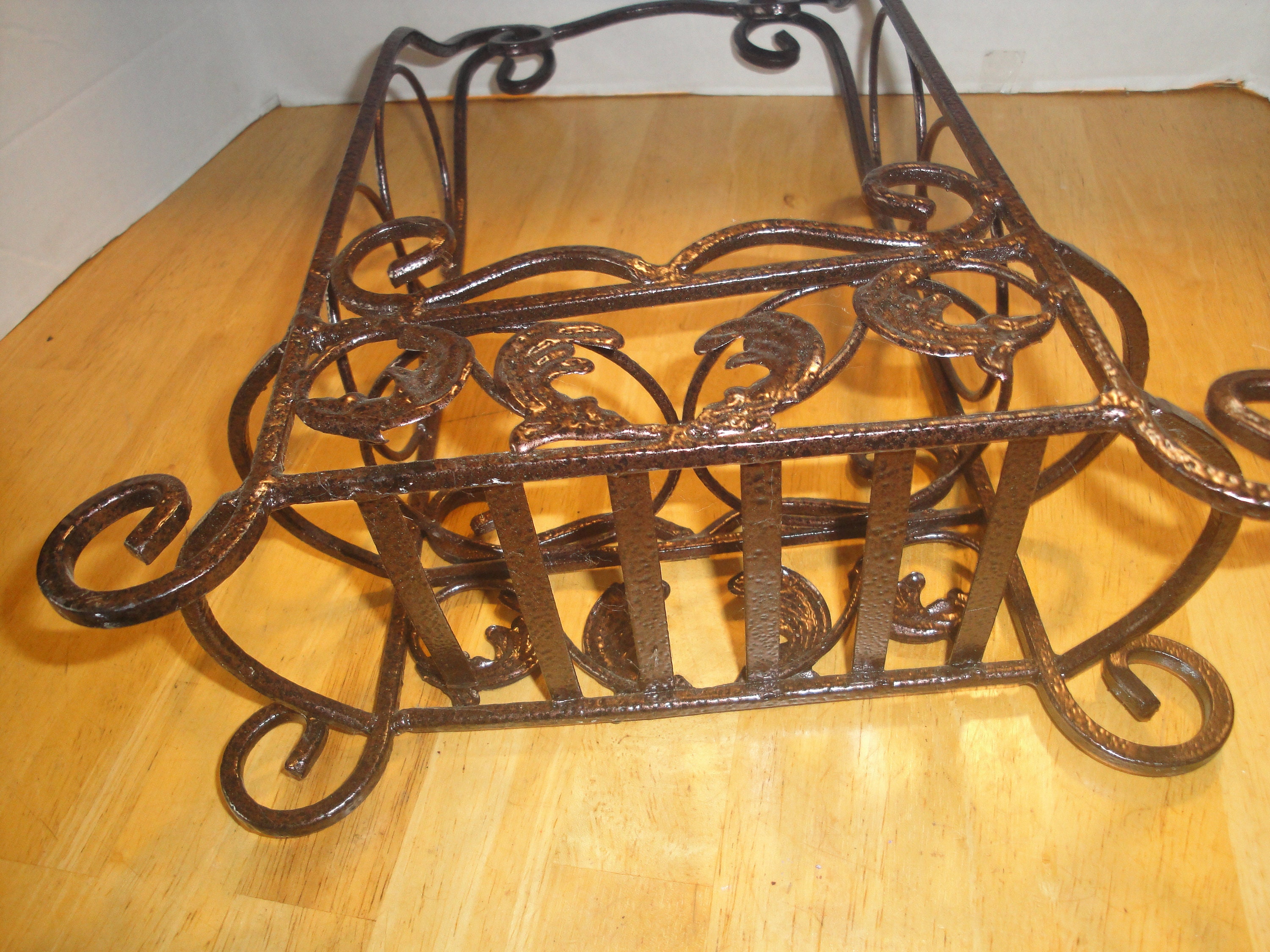 2 Bottle Wrought Iron Table Top Wine Rack With an Antique - Etsy