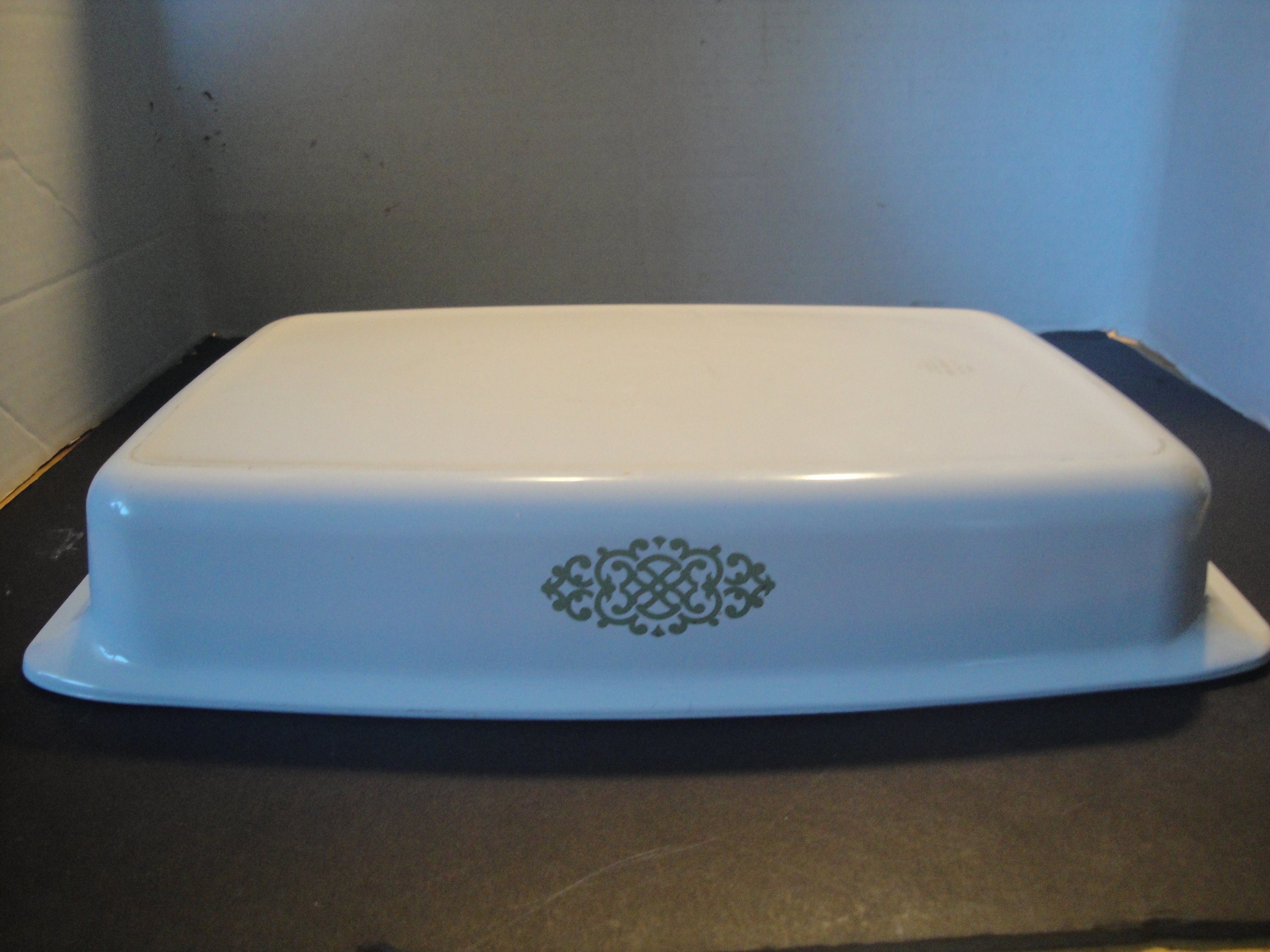 Vintage Corning Ware Roaster, Green Medallion Pattern, Corning Big ...