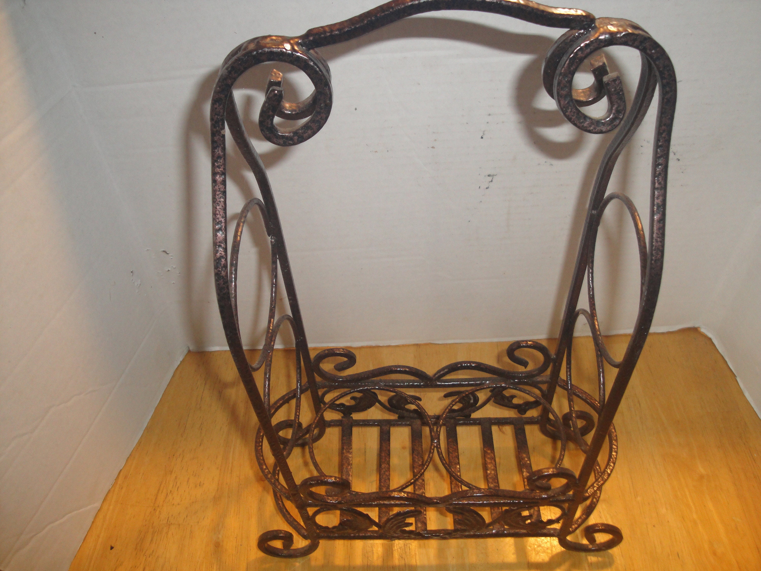 2 Bottle Wrought Iron Table Top Wine Rack With an Antique Finish or ...