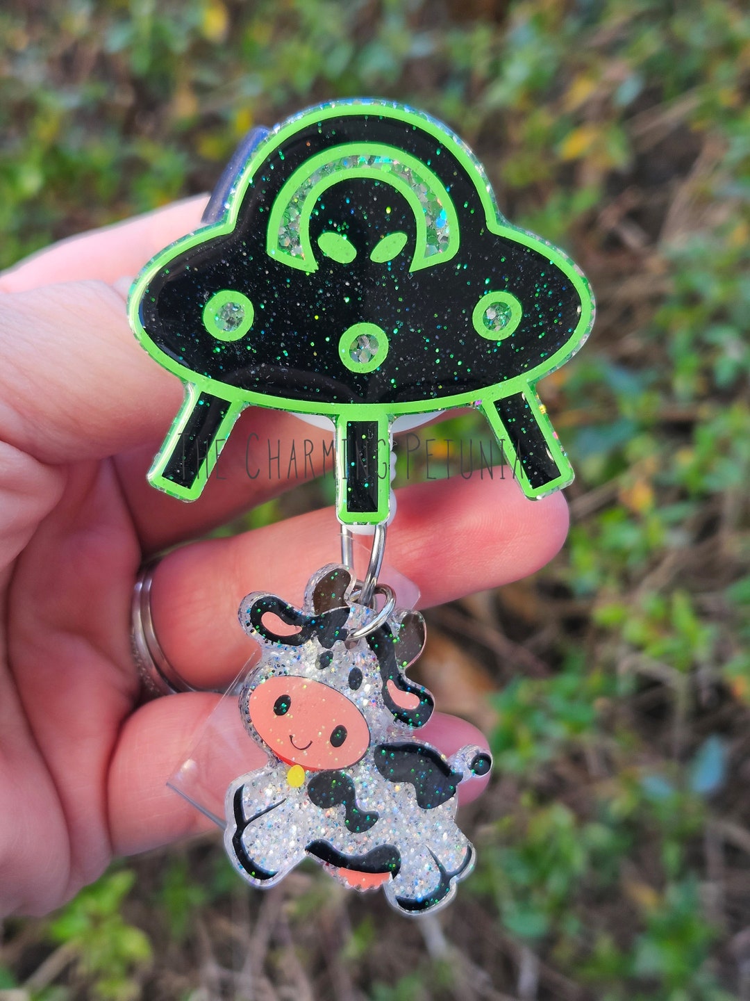Cow Abduction Badge Reel/alien Badge Reel/ Space Badge Reel/ Ufo Badge ...