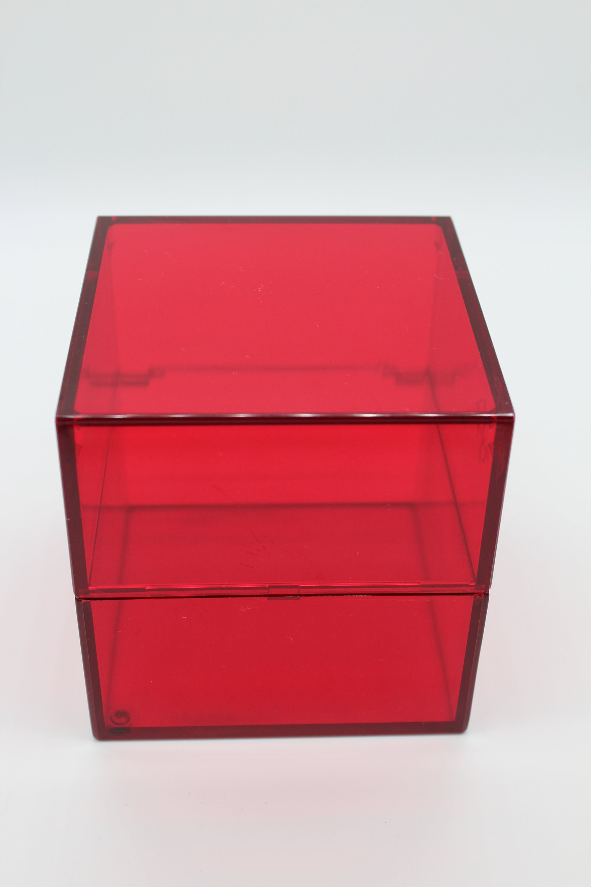 Red Acrylic Box to Open in the Shape of a Cube, Vintage - Etsy