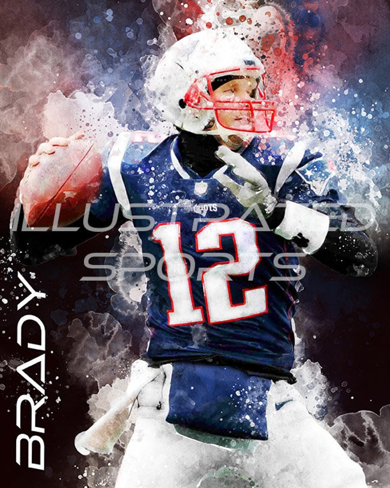Tom Brady Print. High Resolution Digital Download Printable Artwork in ...