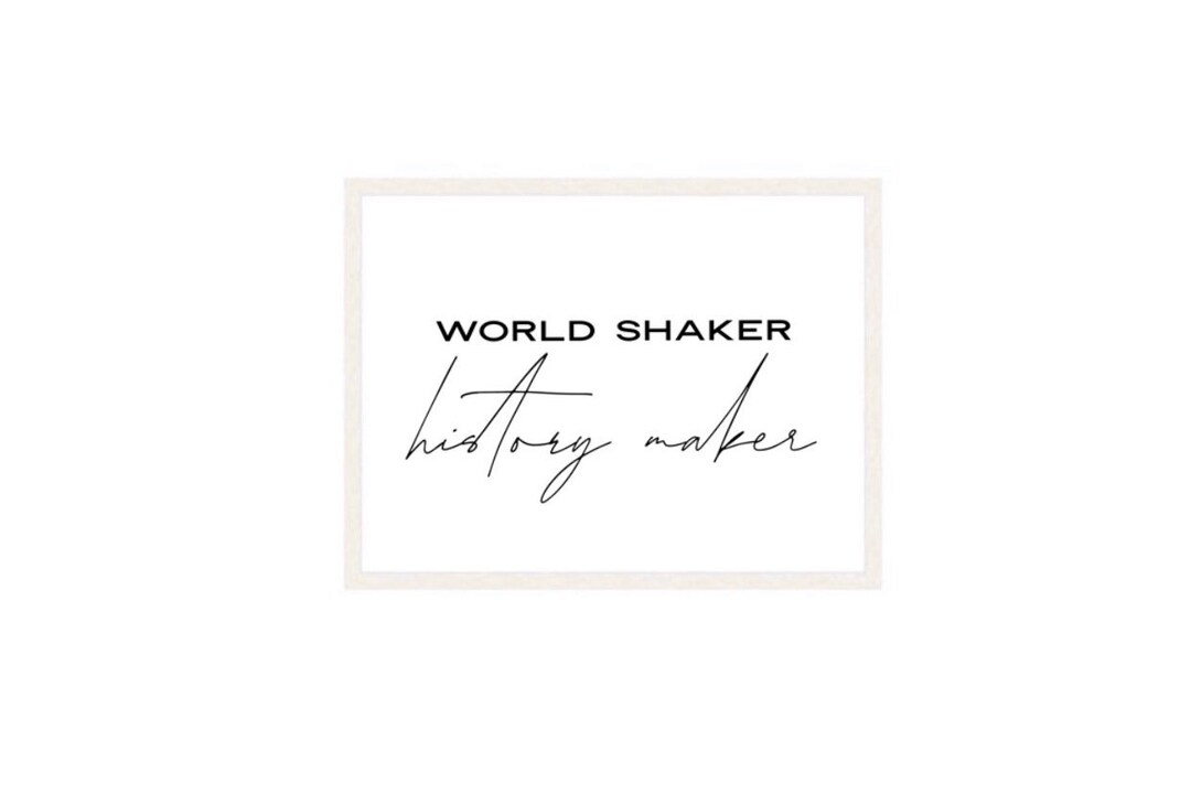 World Shaker History Maker Nursery Digital Print Monochrome - Etsy