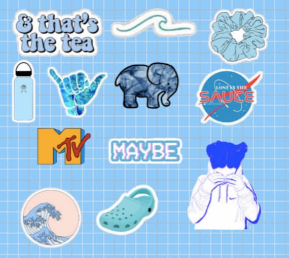 Blue Aesthetic Sticker Pack | Etsy
