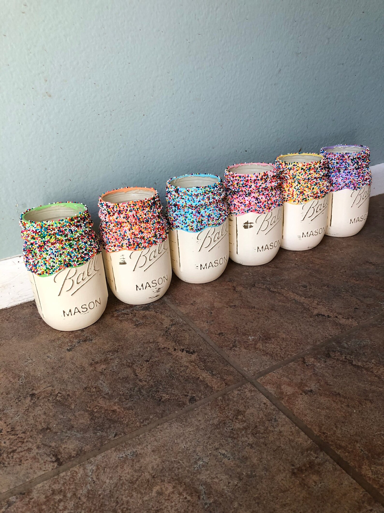 Sprinkle Mason Jar Tons of Color Options Cup Cake Ice - Etsy