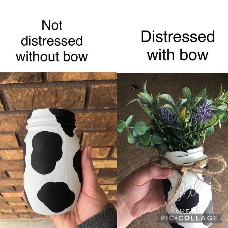 Hand Painted Cow Print Ball Mason Jar Farmhouse Rustic Home - Etsy