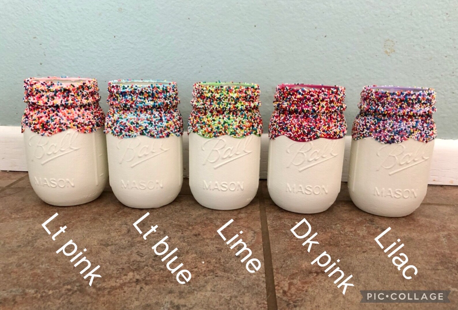 Sprinkle Mason Jar Tons of Color Options Cup Cake Ice - Etsy