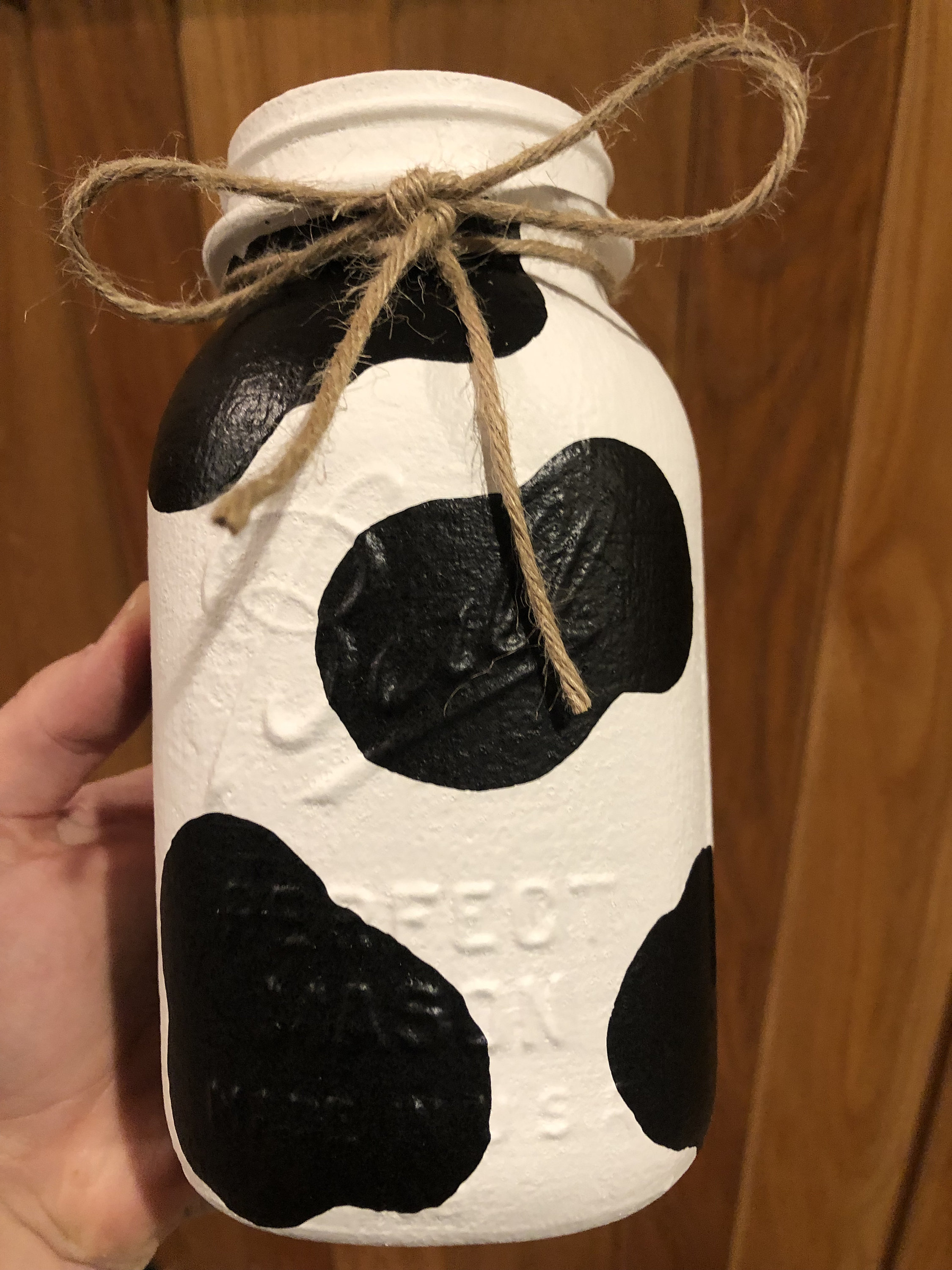 Hand Painted Cow Print Ball Mason Jar Farmhouse Rustic Home - Etsy