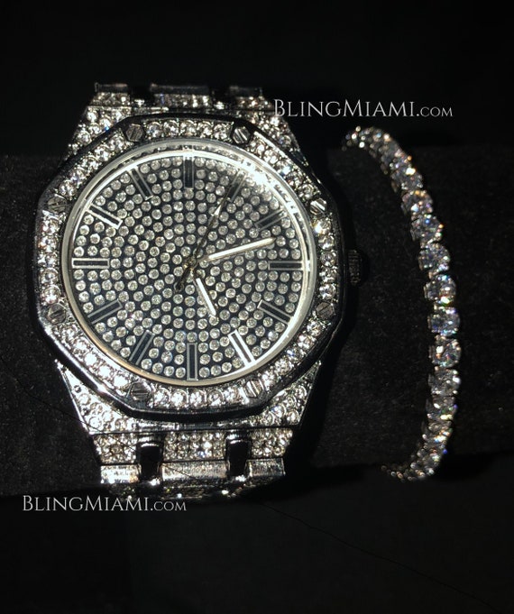 Iced Out Mens Watch Custom | Etsy