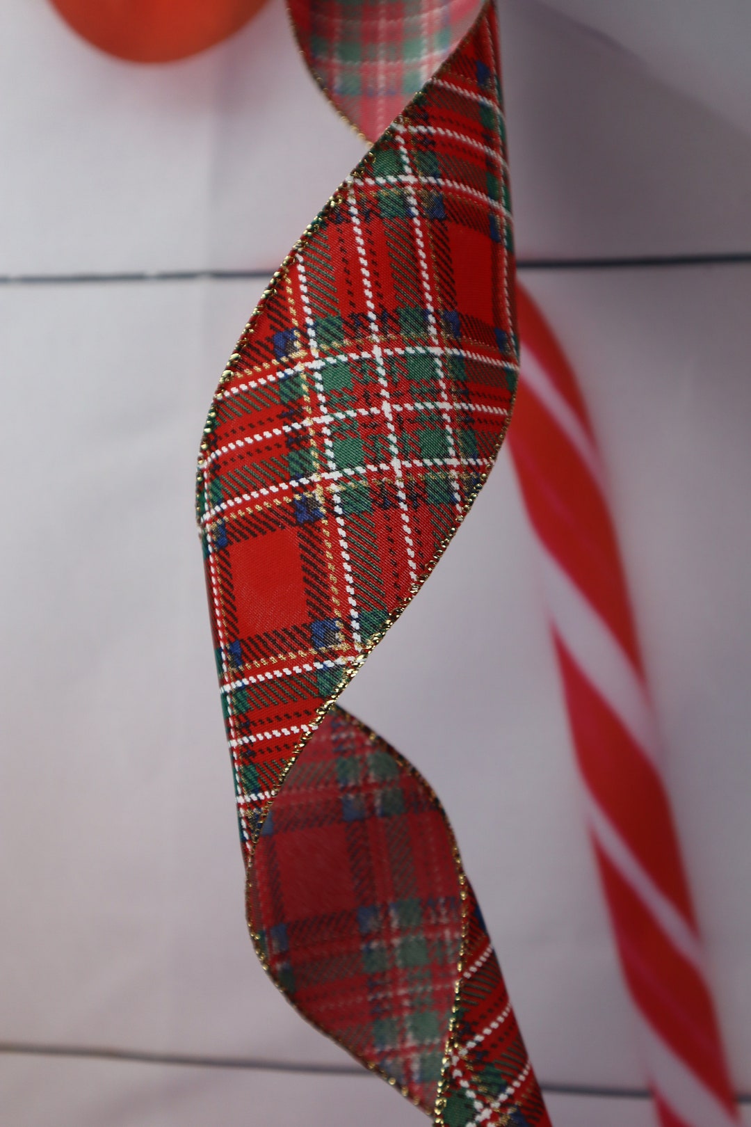 Wired Red and Green Plaid Ribbon Christmas Ribbon 2.5 - Etsy