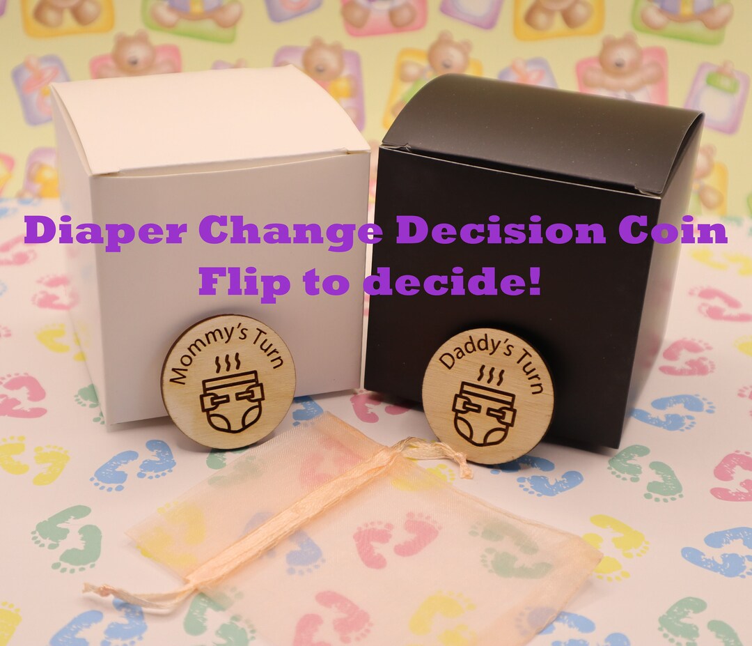 Decision Coin, Baby Shower Gift, Diaper Change Coin, Gift for New ...