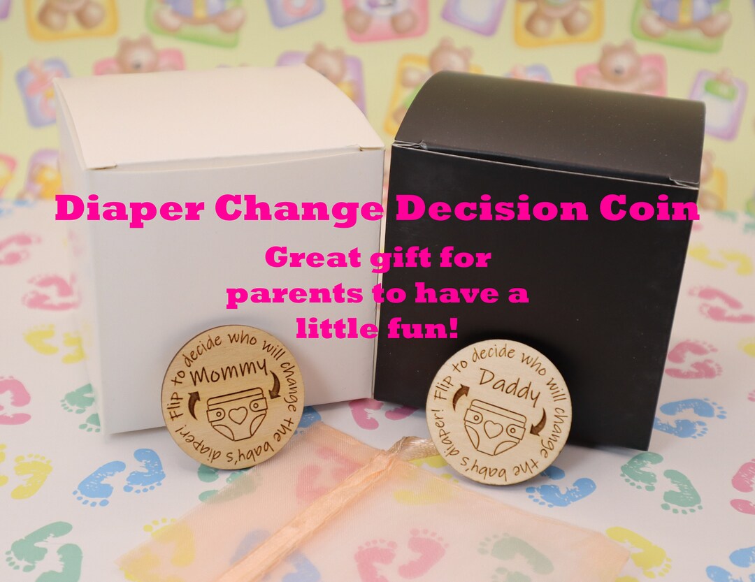 Decision Coin, Baby Shower Gift, Diaper Change Coin, Gift for New ...