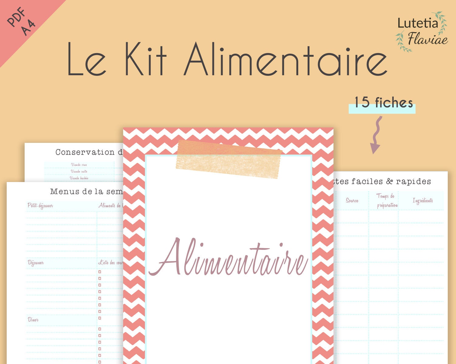 Planificateur de repas à imprimer, Planning des menus de la semaine ...