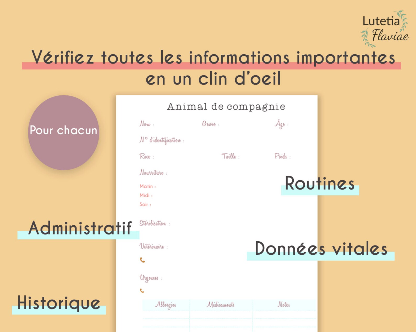 Printable Animal Tracking, Veterinarian Appointment Planner, Medication ...