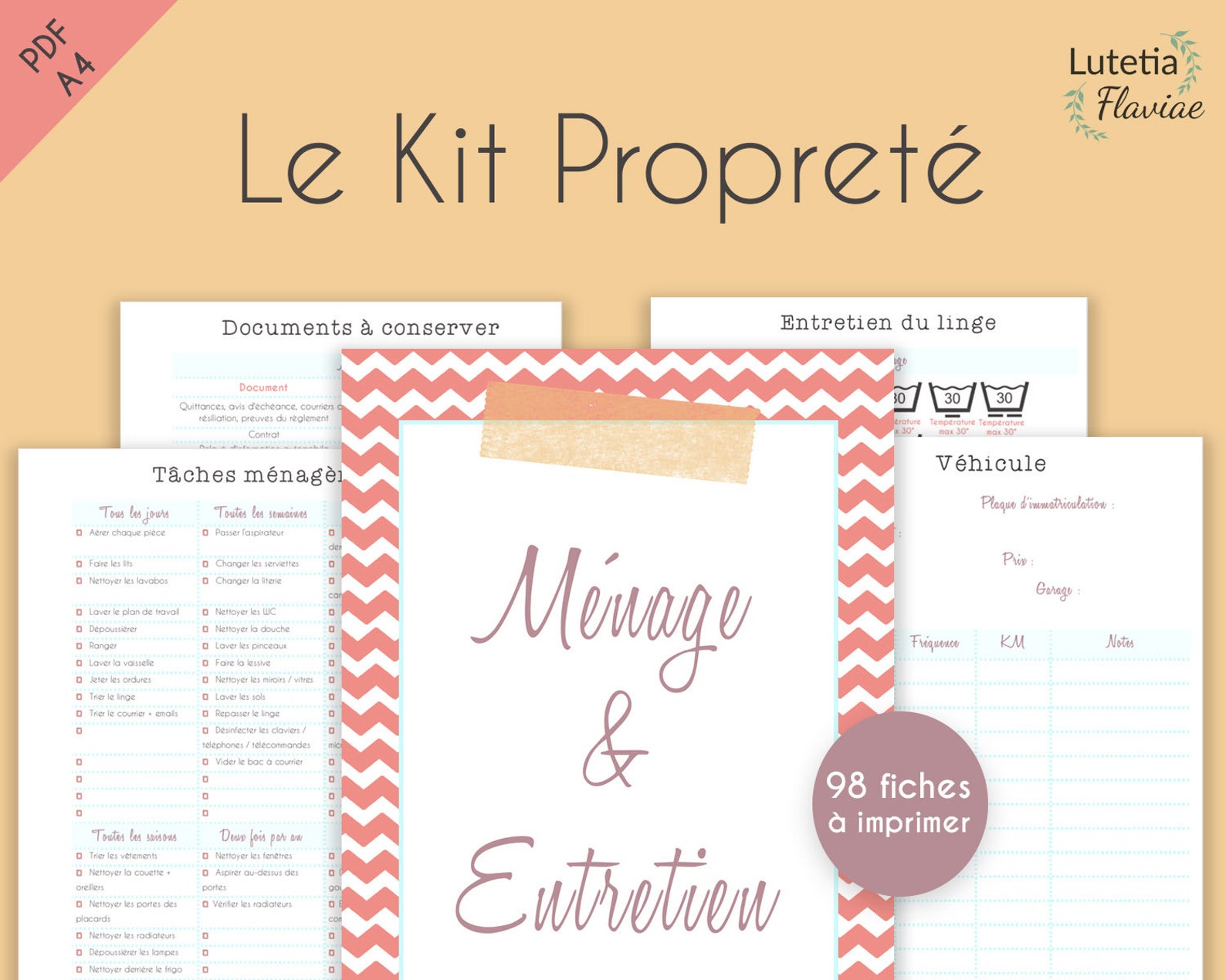 Planificateur de Ménage à imprimer, Fiches pour l'organisation des ...