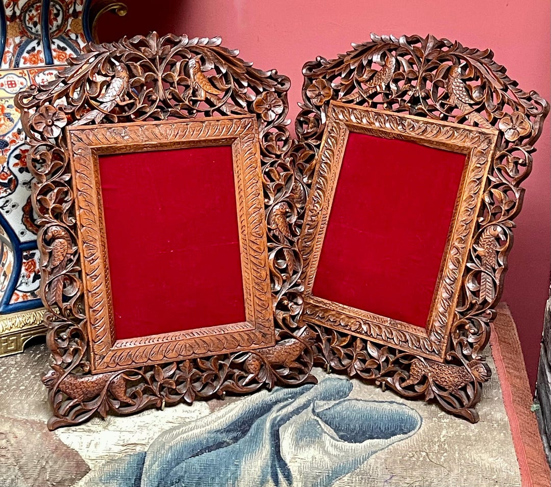 Antique Anglo Indian Carved Wood Photo Frame PAIR - Etsy