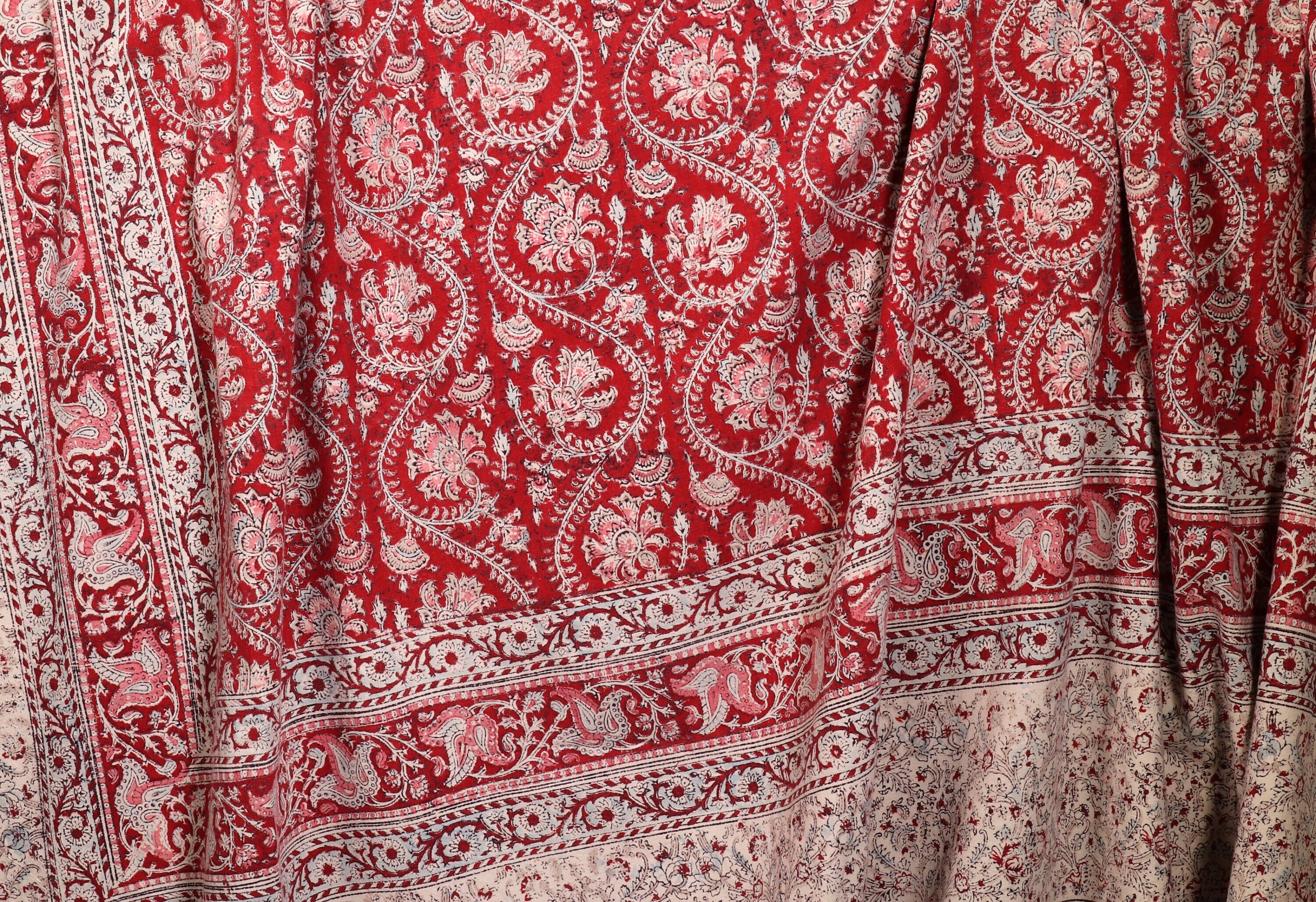 Vintage Textile Block Printed Kalamkari Panel - Etsy