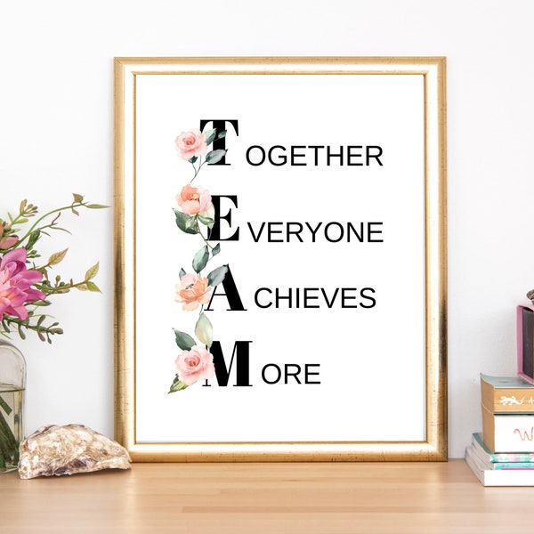 Together Everyone Achieves More Art - Etsy