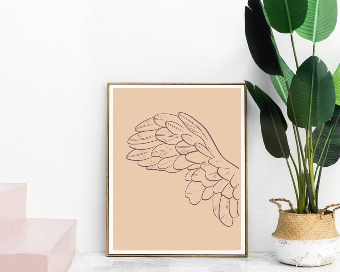 Abstract Wings Line Art Printable, Minimalist Terracotta Greek ...