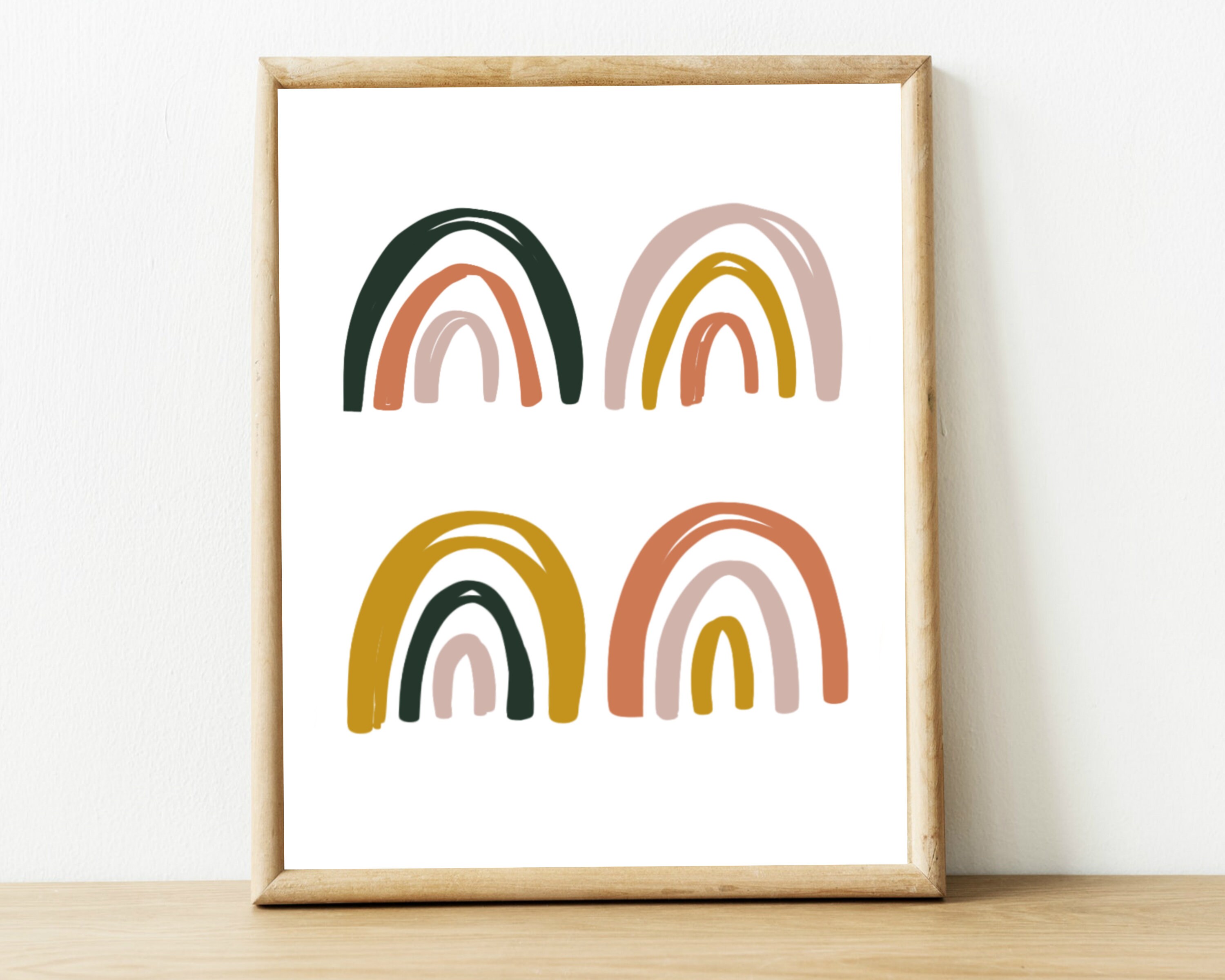 Watercolor Boho Rainbows Nursery Printable Wall Art, Gender Neutral ...