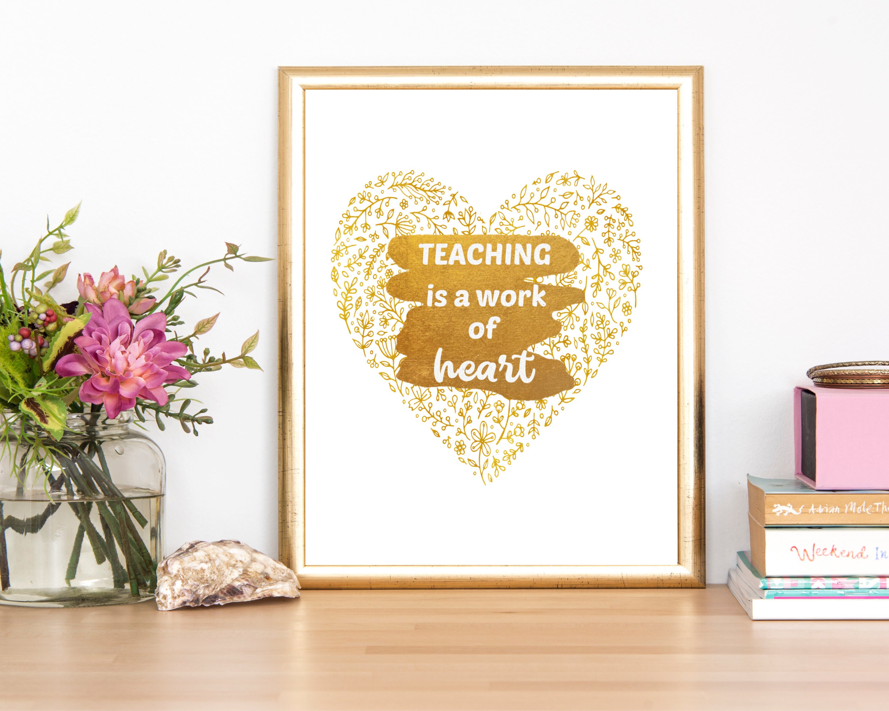 Teaching is a Work of Heart Printable Teacher Appreciation - Etsy