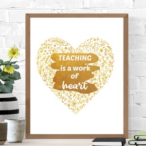 Teaching is a Work of Heart Printable Teacher Appreciation - Etsy