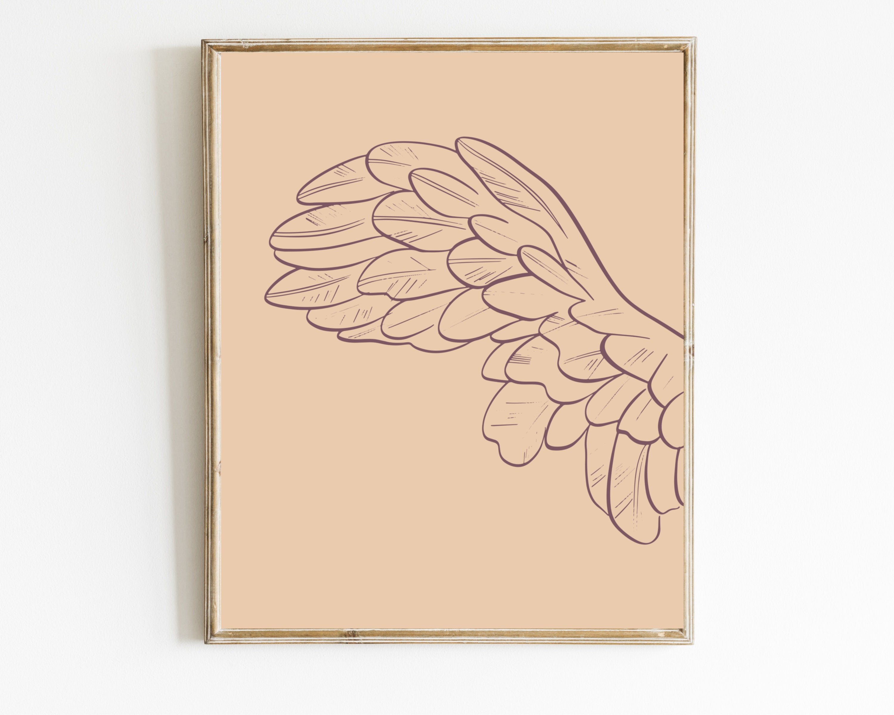 Abstract Wings Line Art Printable, Minimalist Terracotta Greek ...