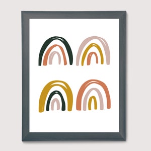 Watercolor Boho Rainbows Nursery Printable Wall Art, Gender Neutral ...