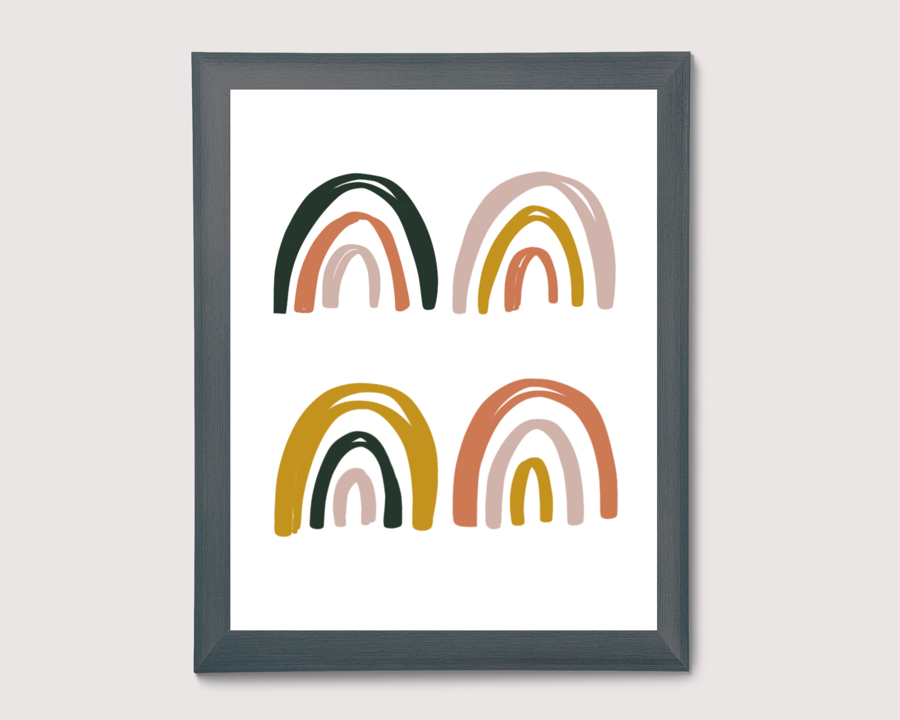 Watercolor Boho Rainbows Nursery Printable Wall Art, Gender Neutral ...