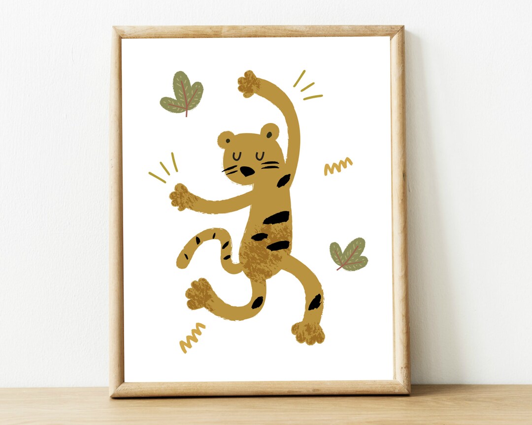 Dancing Tiger Nursery Printable Wall Art Nursery Woodland - Etsy