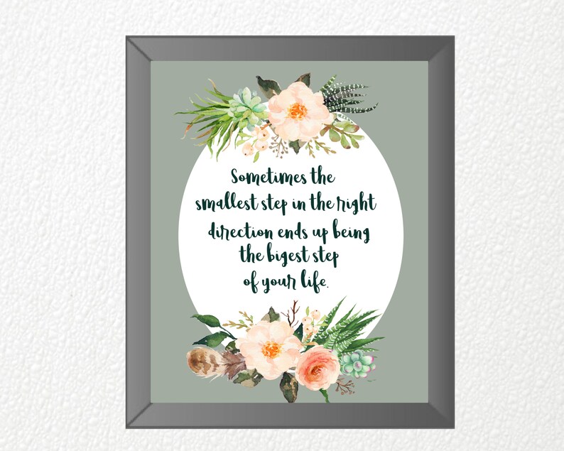 Therapist Office Inspirational Floral Quote Printable Wall | Etsy
