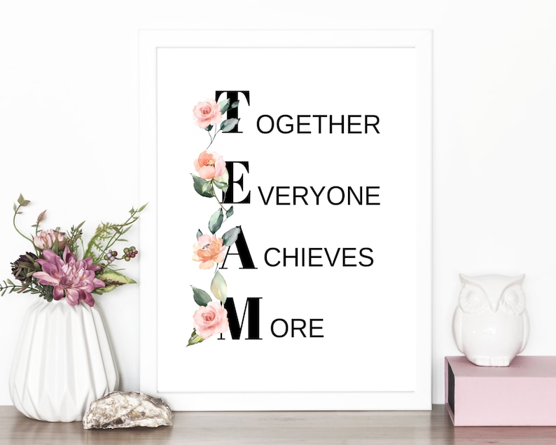 Together Everyone Achieves More Printable Office Teamwork - Etsy Ireland