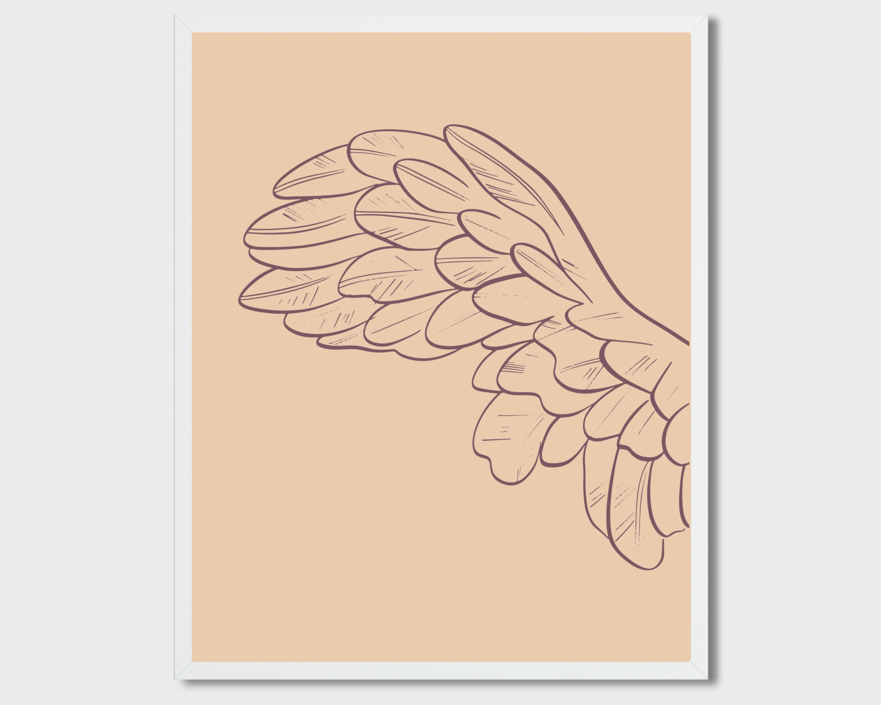 Abstract Wings Line Art Printable, Minimalist Terracotta Greek ...