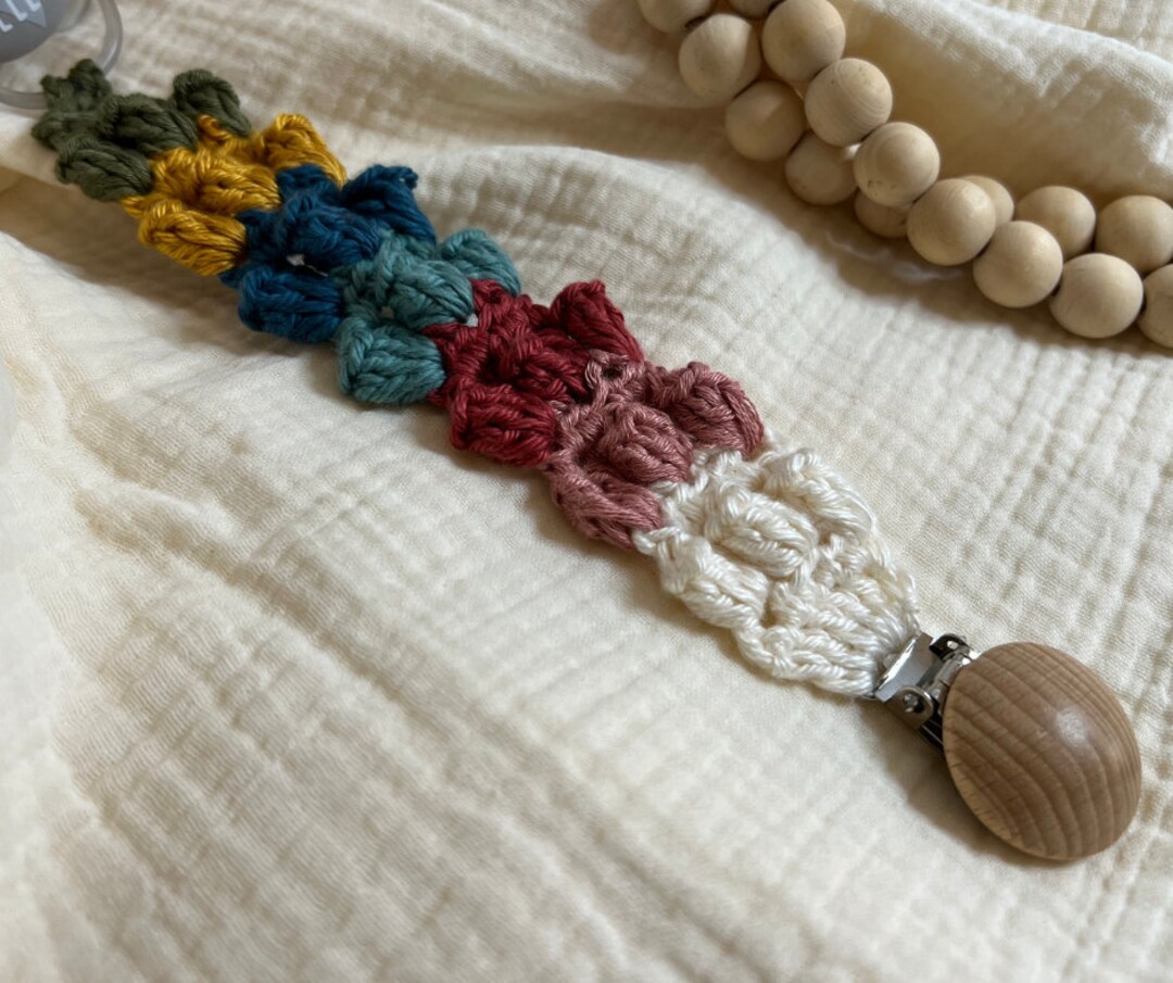 Boho Rainbow Pacifier Clip, Boho Pacifier Clip, Boho Baby Shower Gift ...