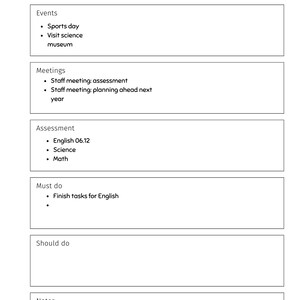 Lesson Plan Monthly Overview Weekly Lesson Planner - Etsy