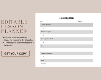 Editable Daily Lesson Plan Template Dropdown Suggestions for Quick ...