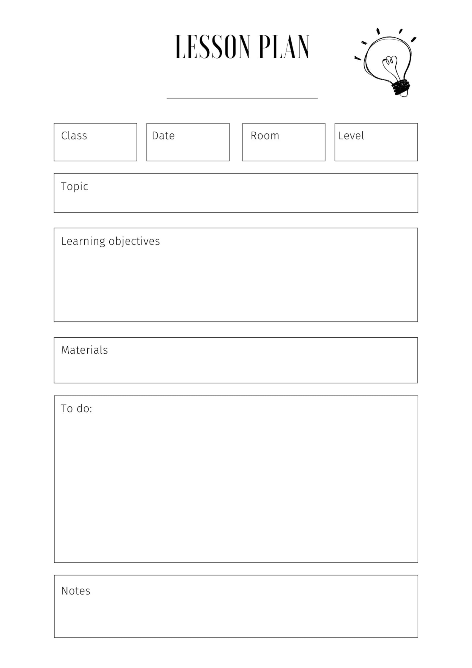 Lesson Plan Monthly Overview Weekly Lesson Planner - Etsy