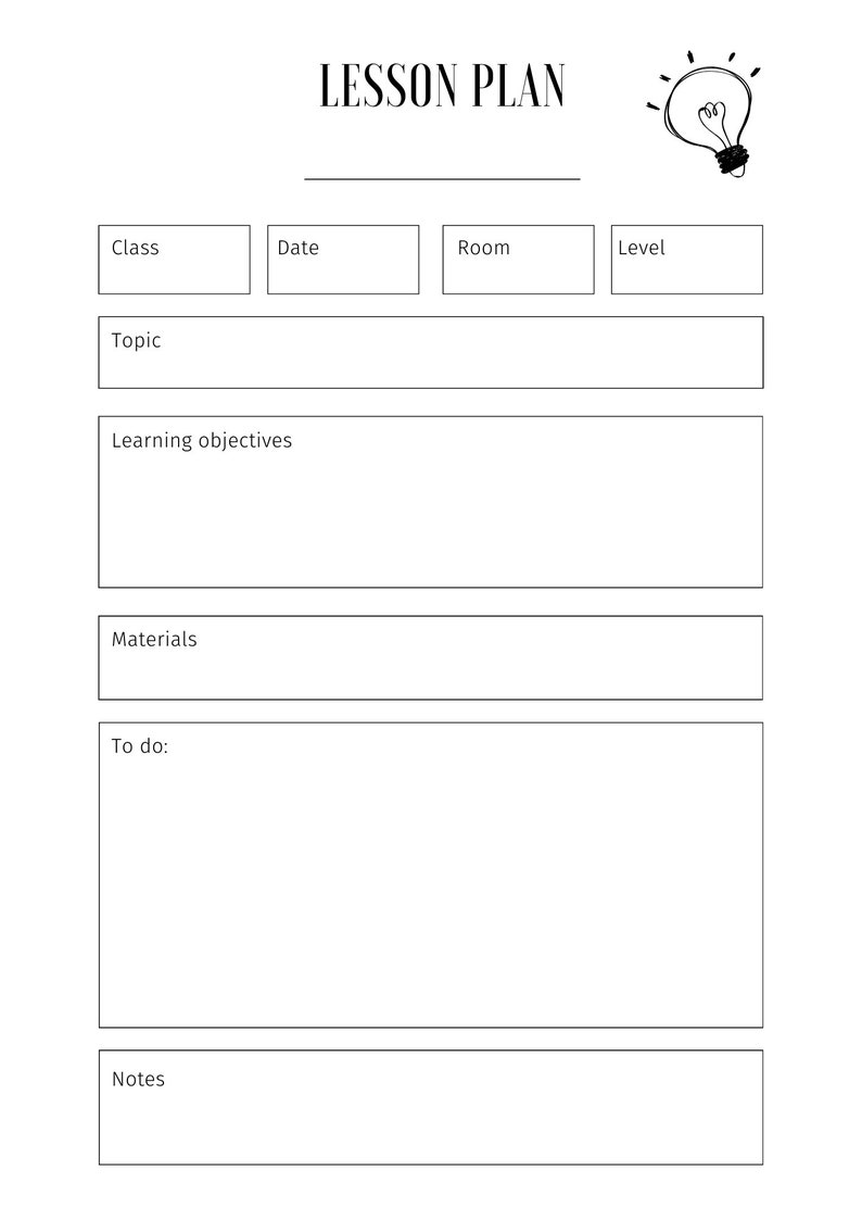 Lesson Plan Monthly Overview Weekly Lesson Planner - Etsy