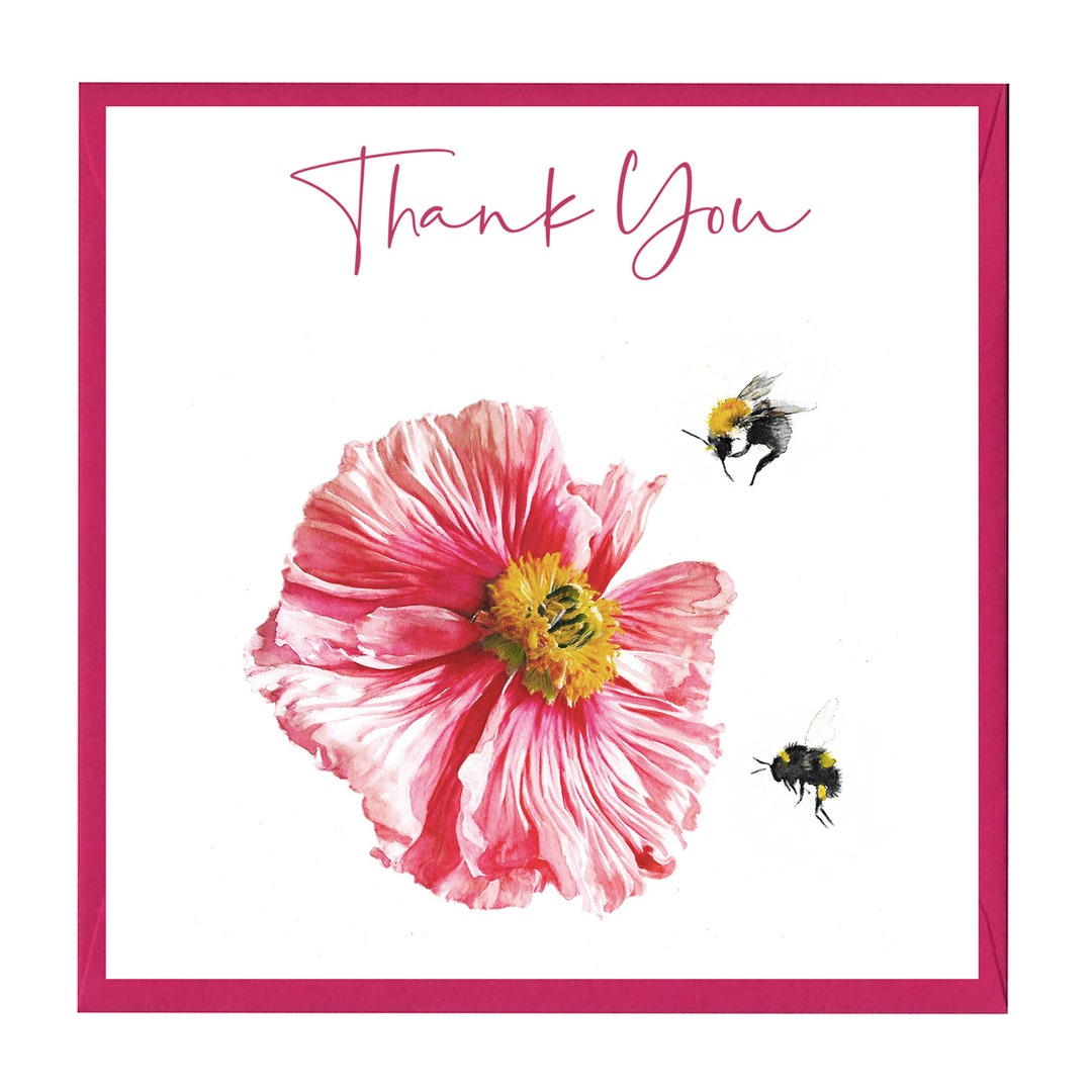 Poppies and Bees Thank You Card. Notelets. Botanical Watercolour. Poppy ...